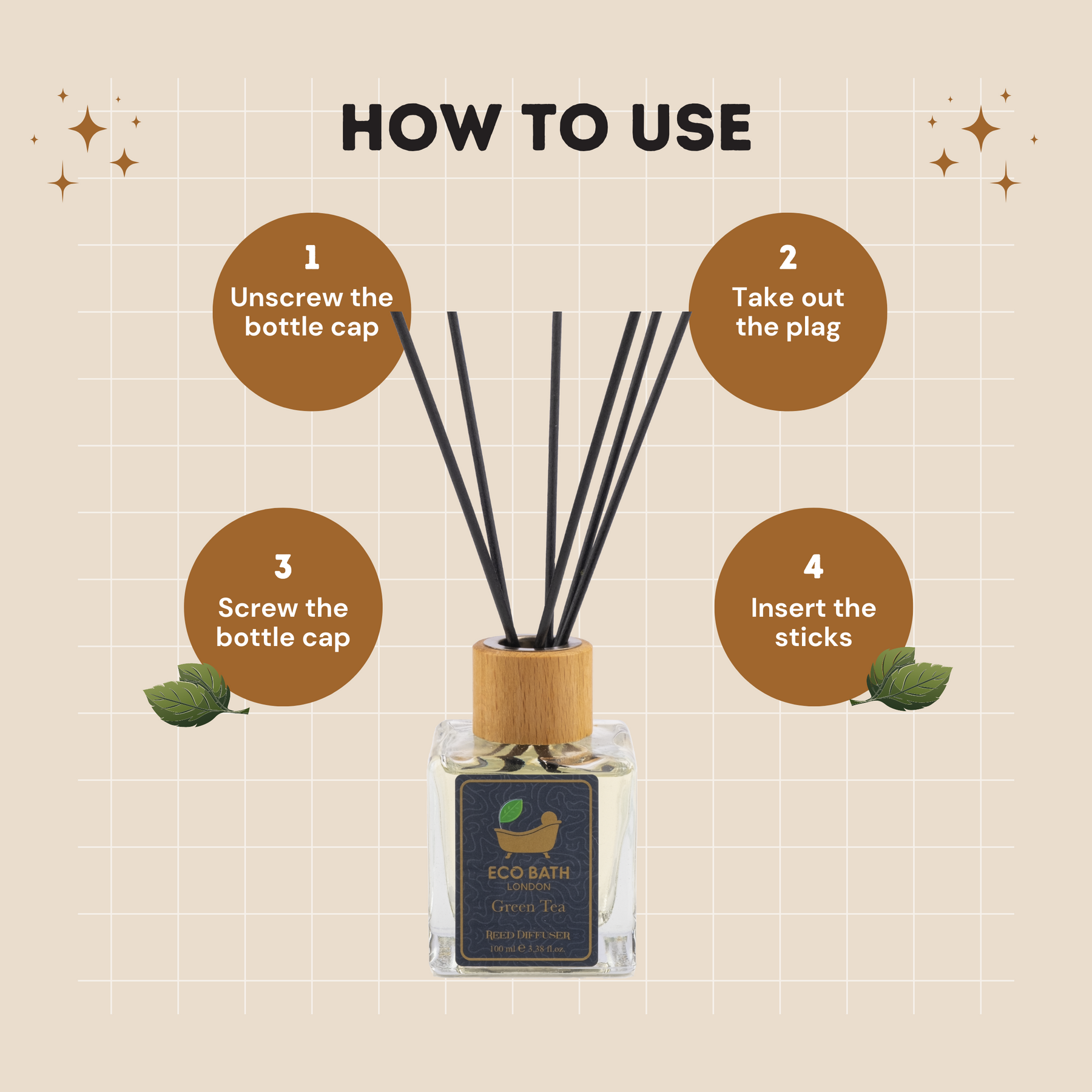 Natural Reed Diffuser 100ml | 5 Scents | Eco Bath London